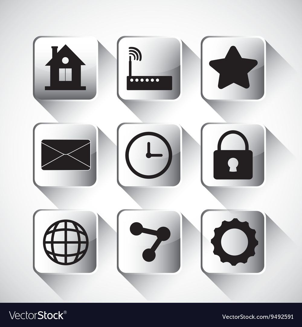 Multimedia icon set internet of things design Vector Image