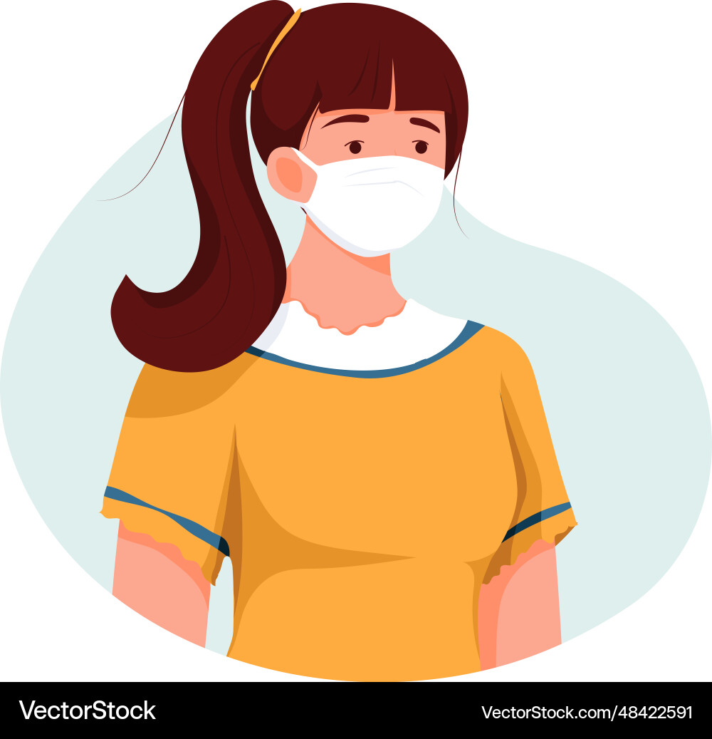 People wearing mask concept flat isolated Vector Image