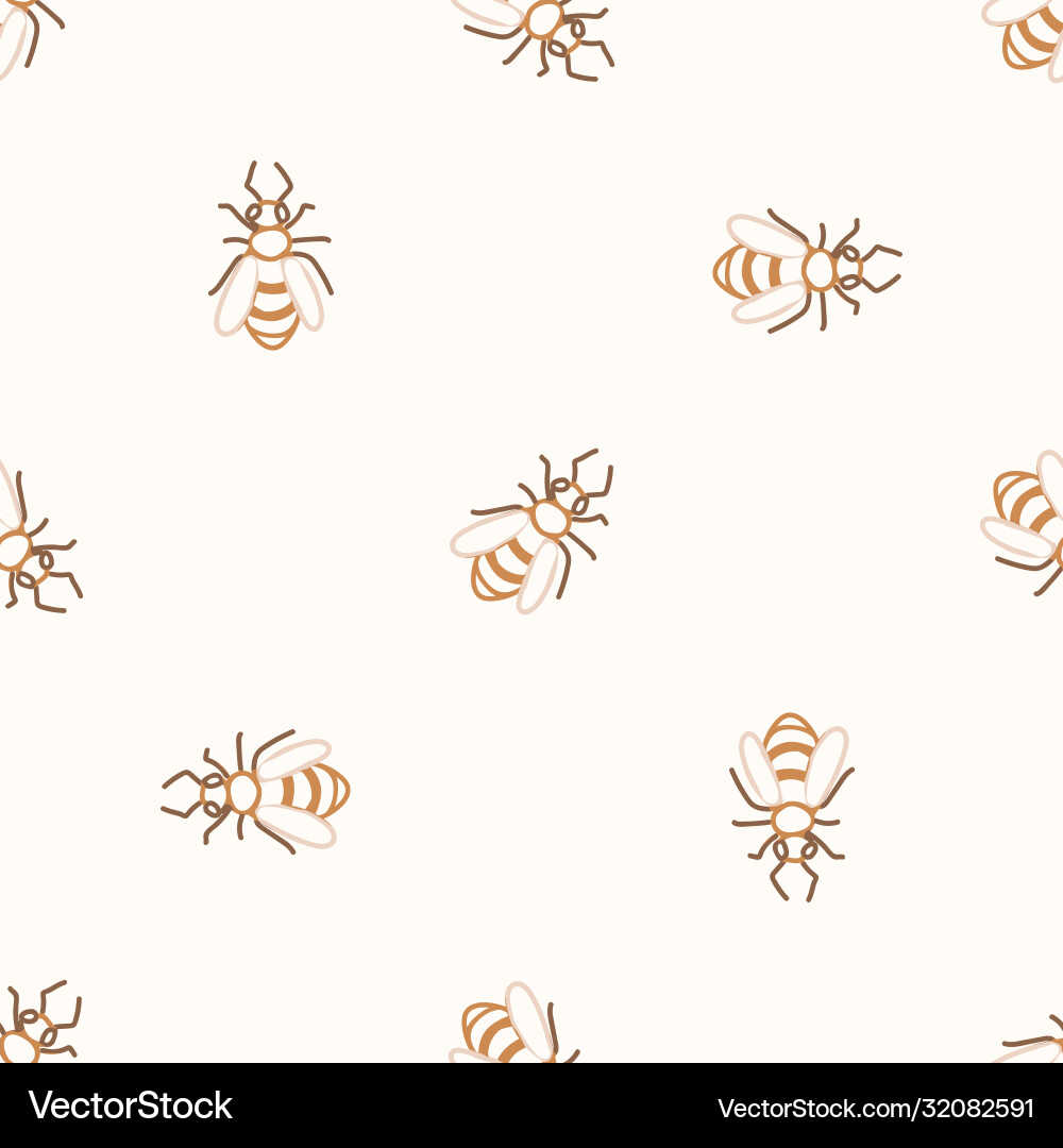 Seamless background bee gender neutral baby Vector Image