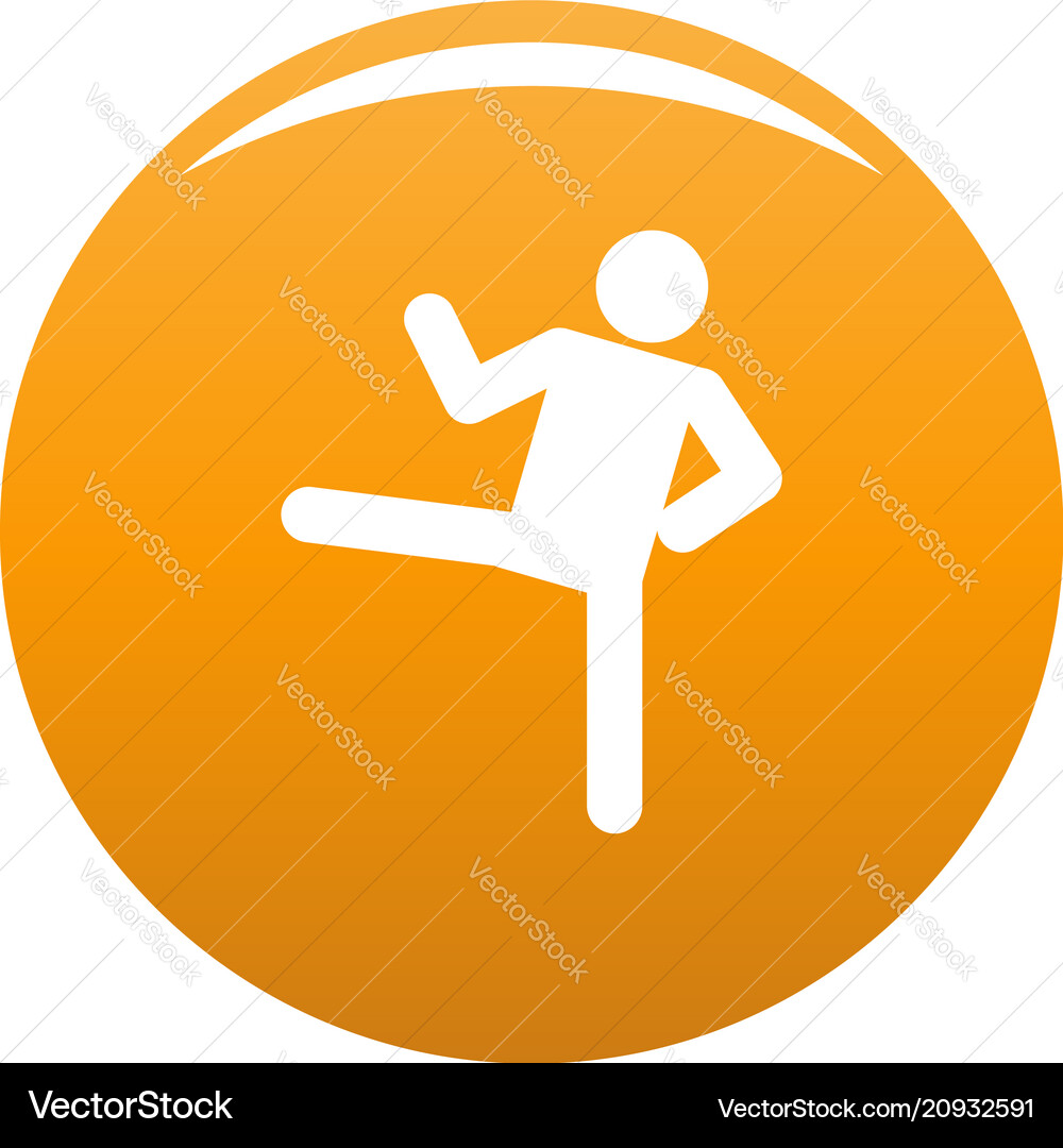 Stick figure stickman icon orange Royalty Free Vector Image