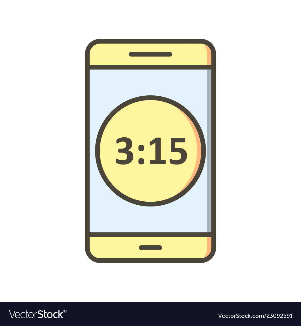Time display mobile application icon Royalty Free Vector