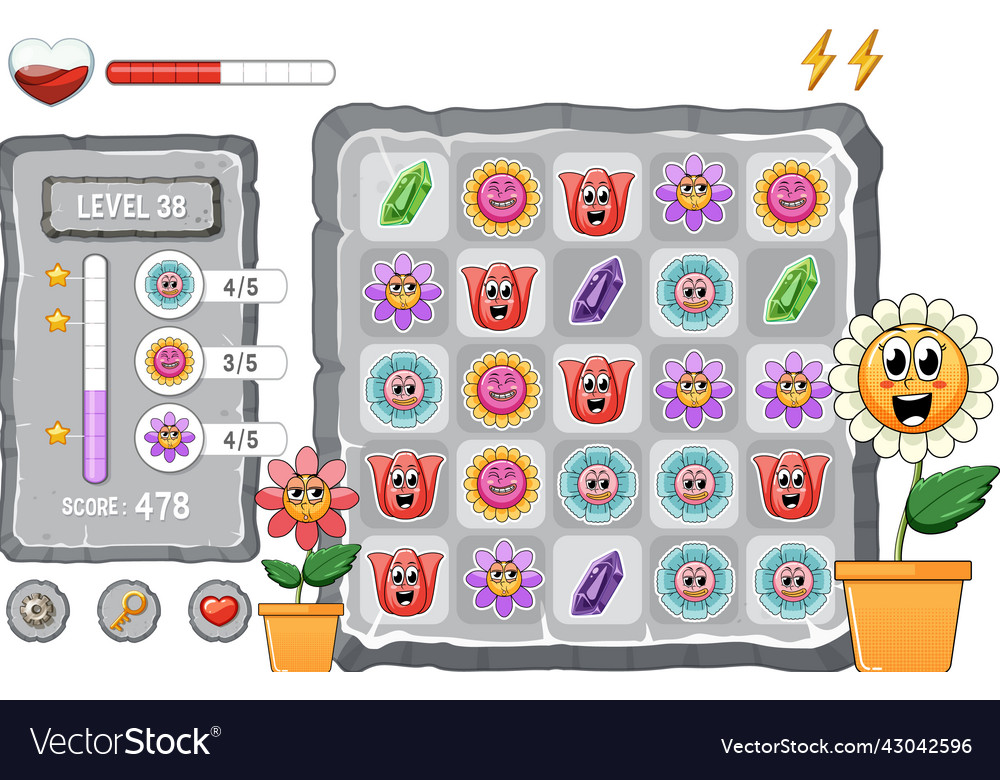 A game background template with elements Vector Image
