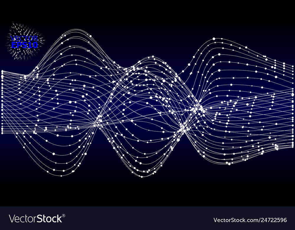 Abstract background with dots array and lines Vector Image