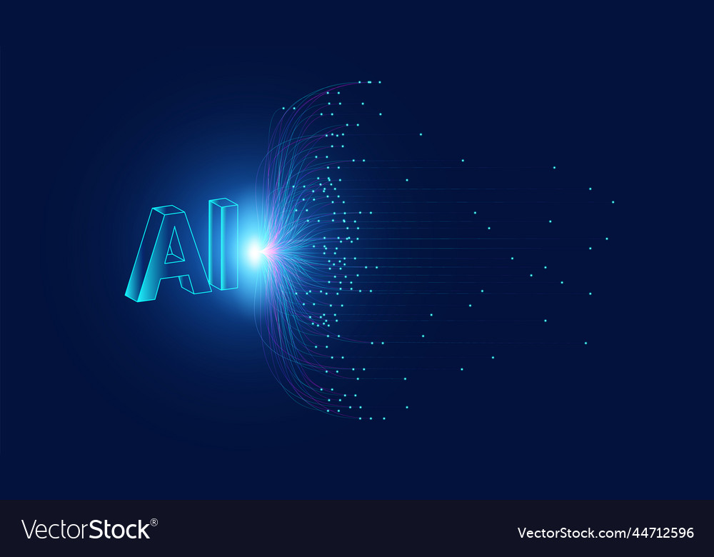 Abstract technology ai computing concept fiber Vector Image
