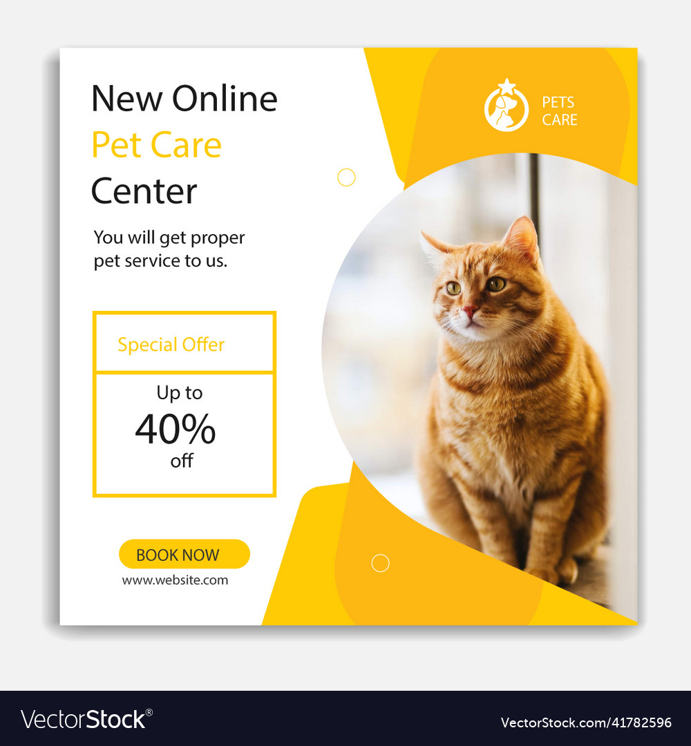 Adopt a pet social media post templet Royalty Free Vector