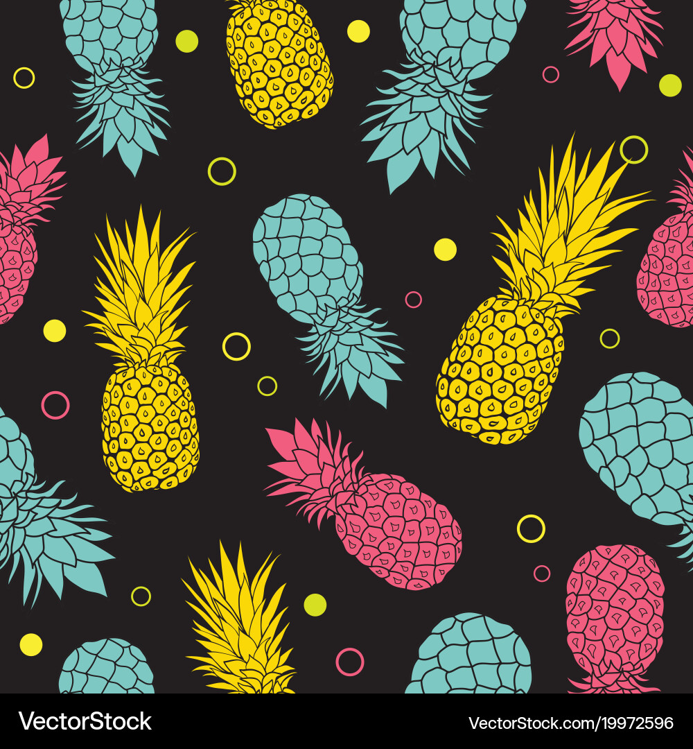 Black summer colorful tropical seamless Royalty Free Vector