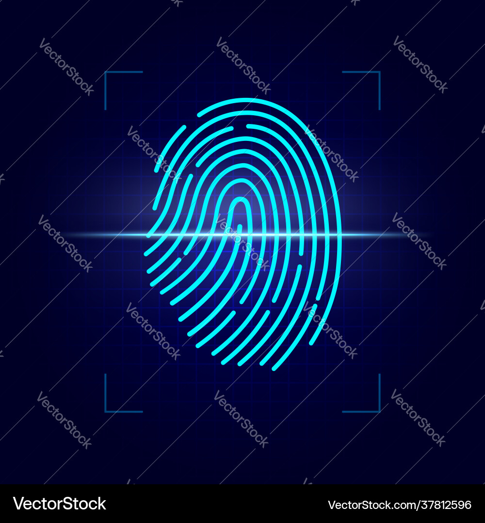 Fingerprint Scan Biometric Identification Vector Image