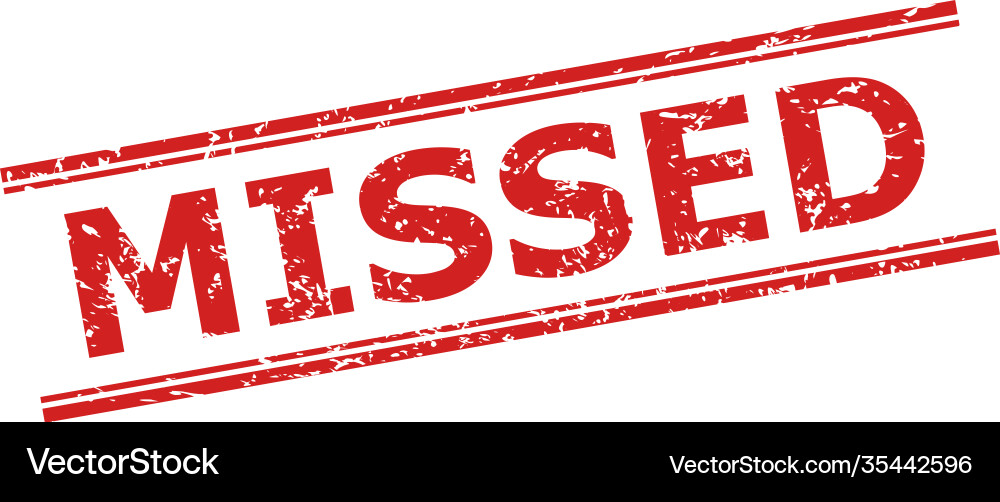 Missed seal with scratched texture and double Vector Image