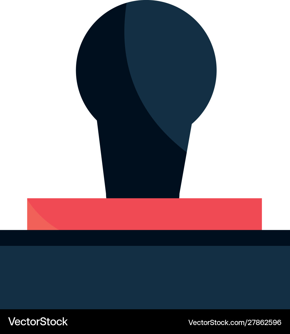 Rubber stamp office work business equipment icon Vector Image