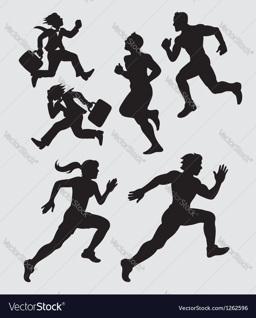 Running silhouettes 1 Royalty Free Vector Image