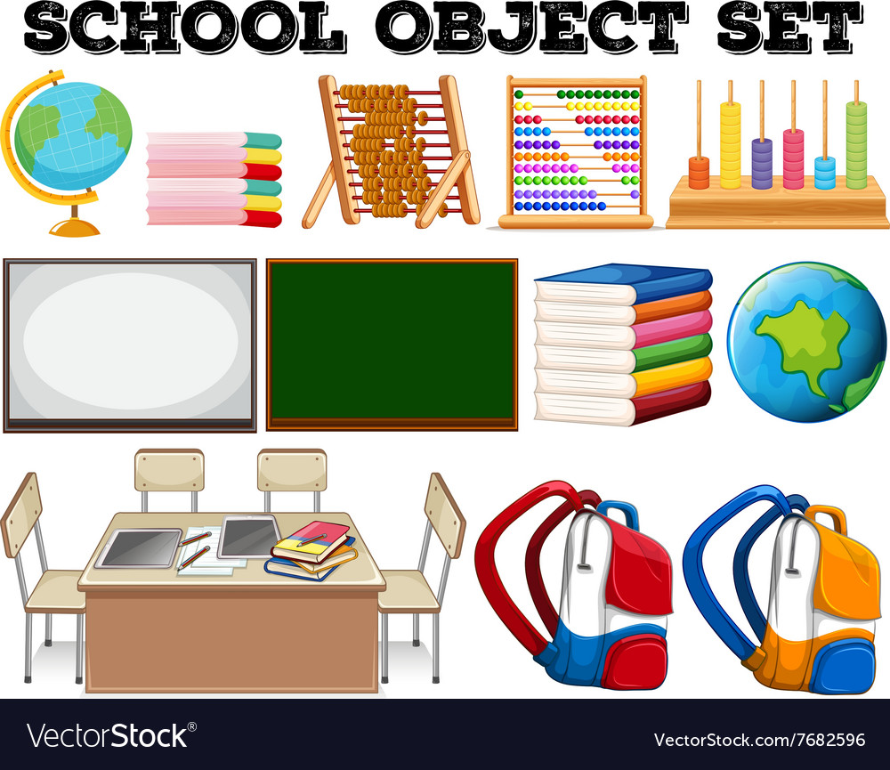 School objects and tools Royalty Free Vector Image