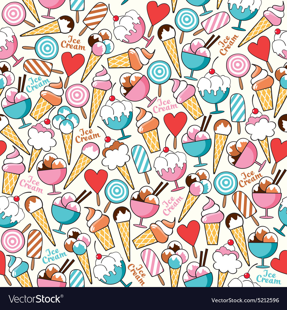 Seamless pattern ice cream Royalty Free Vector Image