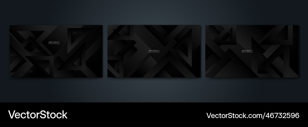 Set of dark gradient abstract luxury grey design Vector Image