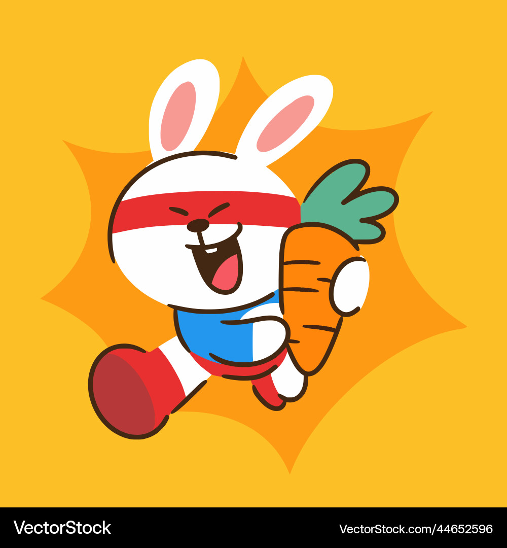 Super hero little rabbit great adventure 2 Vector Image