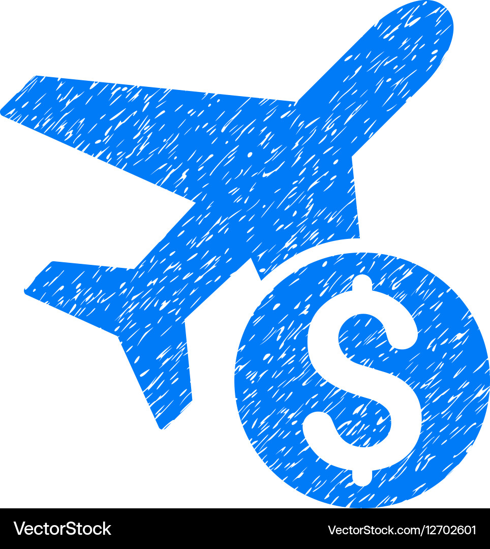 Airplane Price Grainy Texture Icon Royalty Free Vector Image