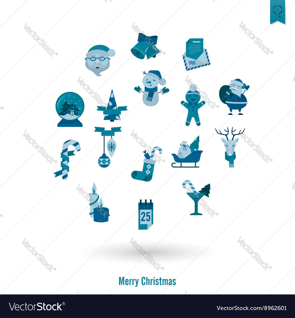 Christmas and winter icons collection Royalty Free Vector