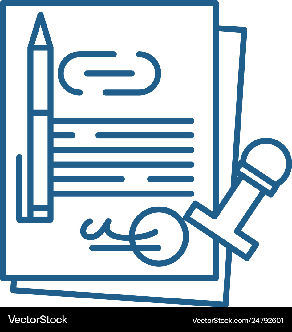 Corporate law line icon concept Royalty Free Vector Image