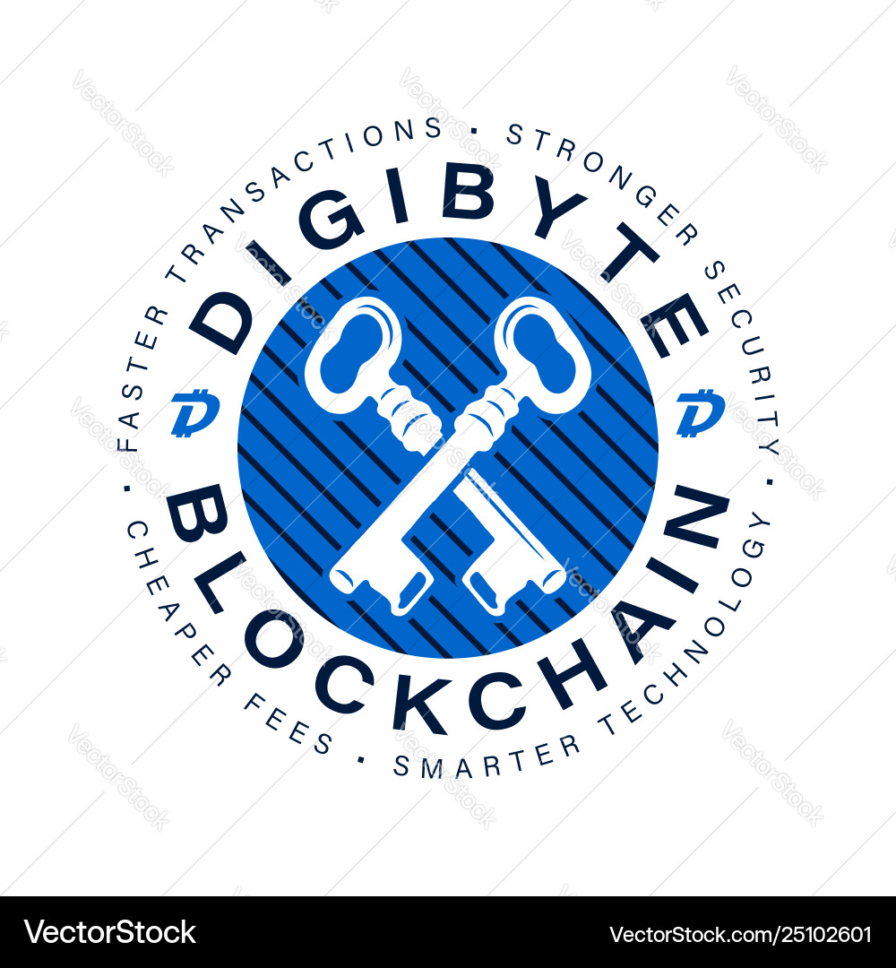 Digibyte blockchain logo mark dgb digital asset Vector Image
