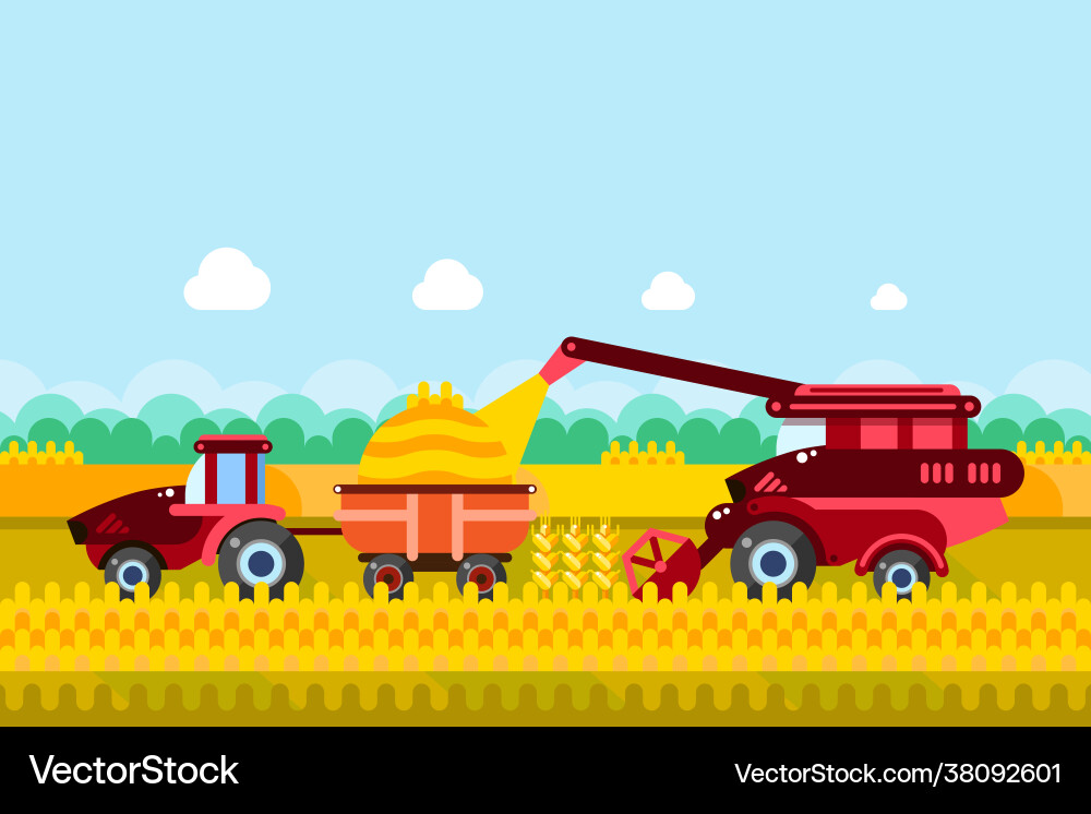 Farming and agriculture harvesting concept Vector Image