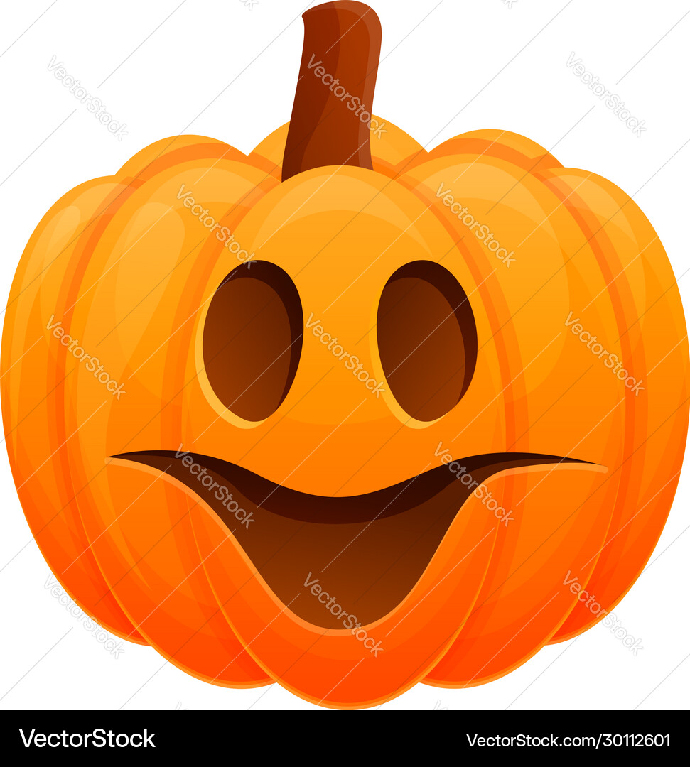 Fear smiling pumpkin icon cartoon style Royalty Free Vector