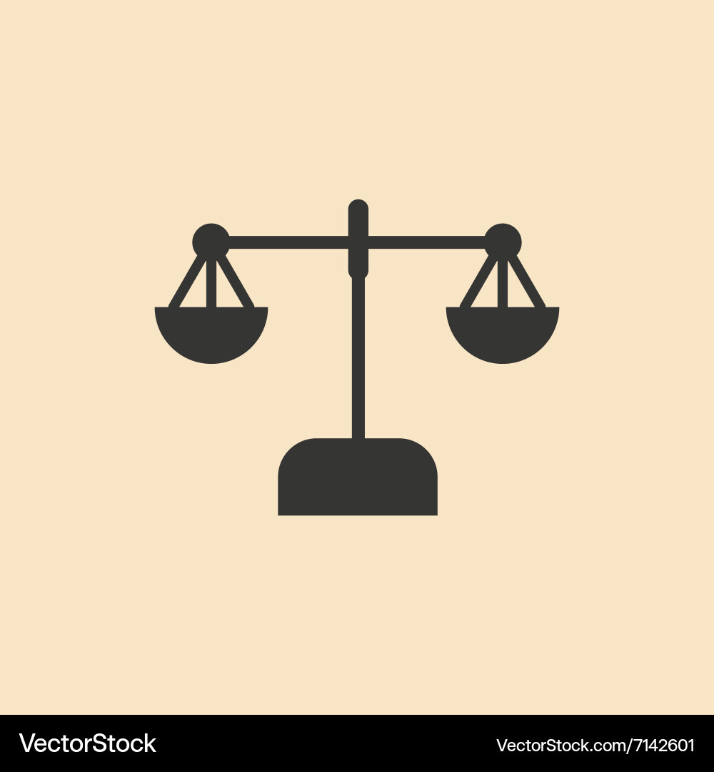 Flat in black and white balance on a white Vector Image