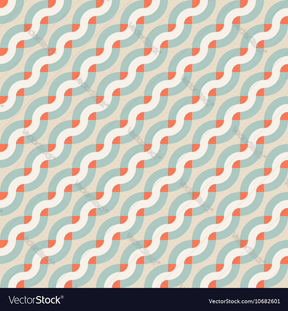 Geometric seamless pattern with diagonal waves Vector Image