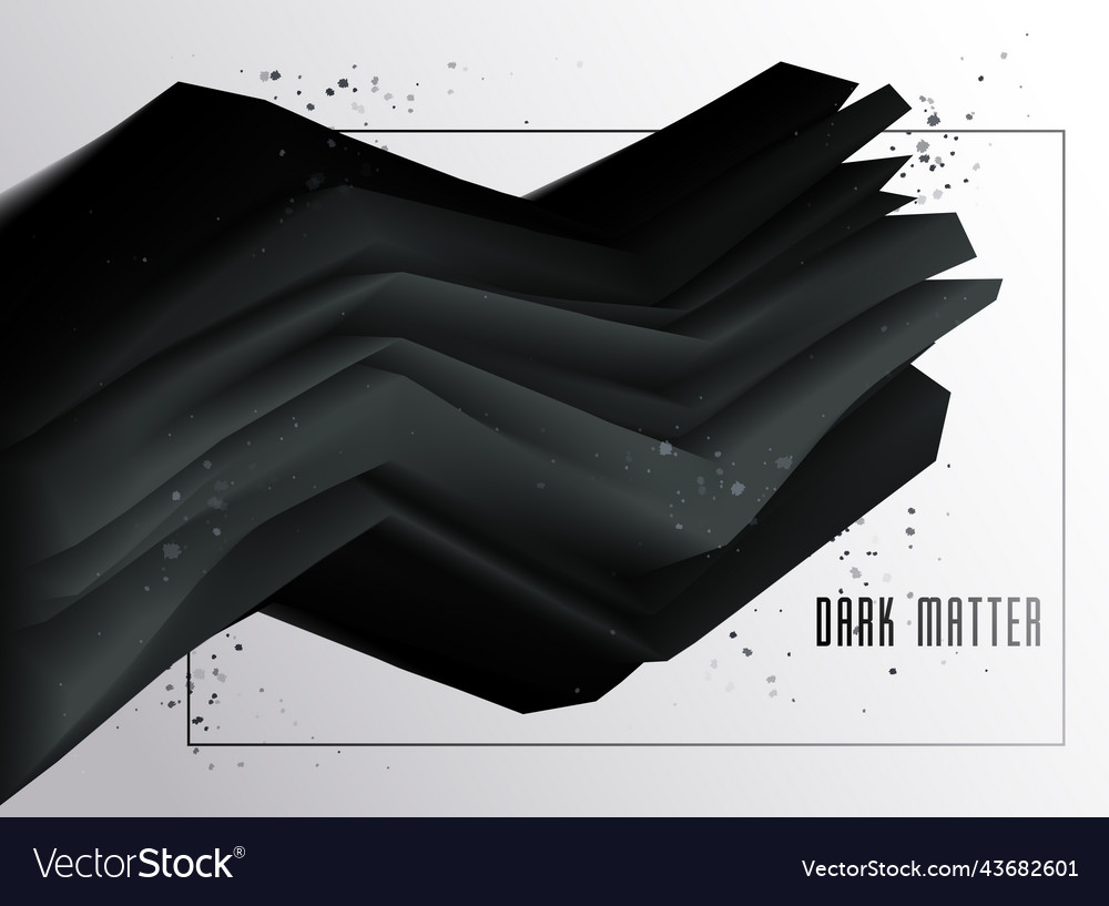 Gradient black 3d fluid shape abstract background Vector Image