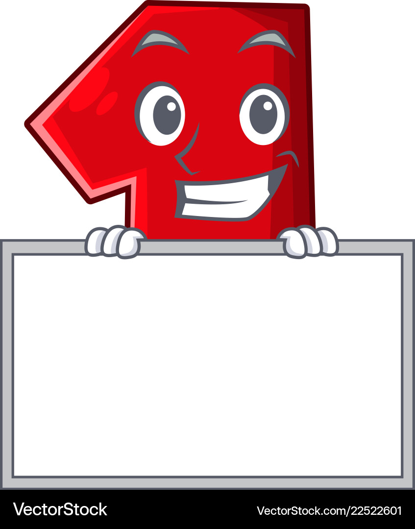 Grinning with board character number one on the Vector Image