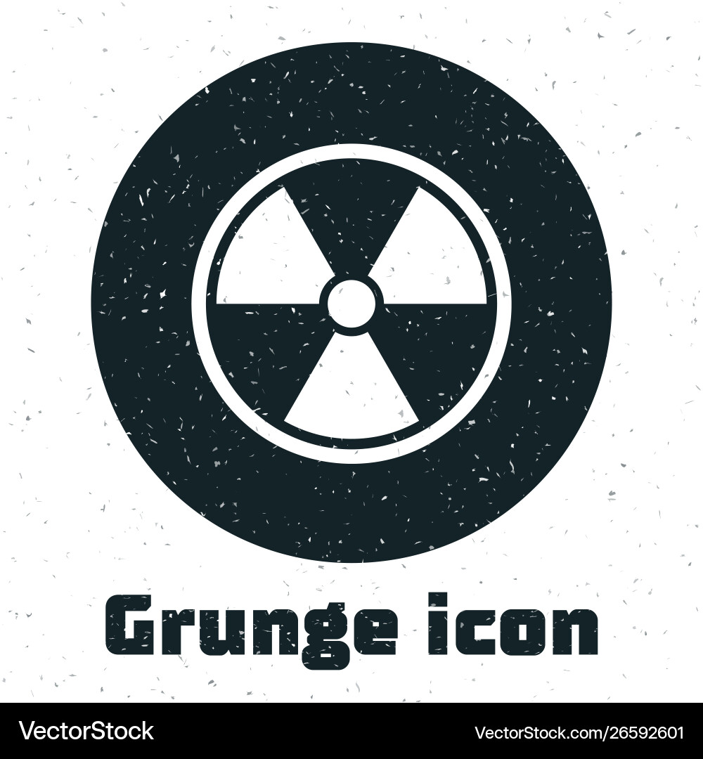 Grunge radioactive icon isolated on white Vector Image