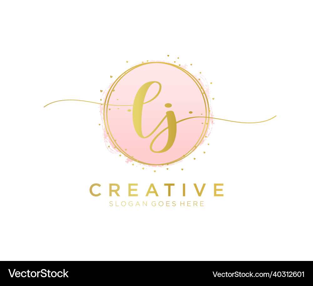 Initial lj feminine logo usable for nature salon Vector Image