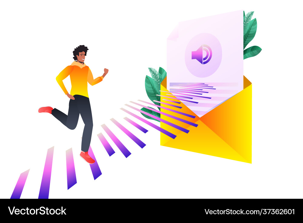 Man communicating voice messages audio chat Vector Image