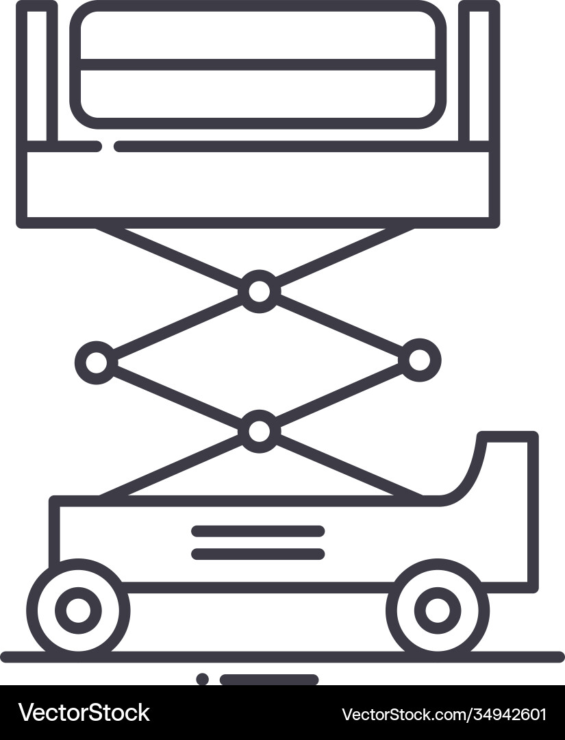 Scissor lift concept icon linear isolated Vector Image