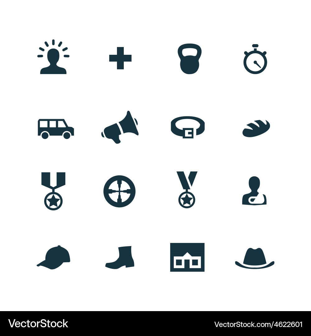 Set of army icons Royalty Free Vector Image - VectorStock