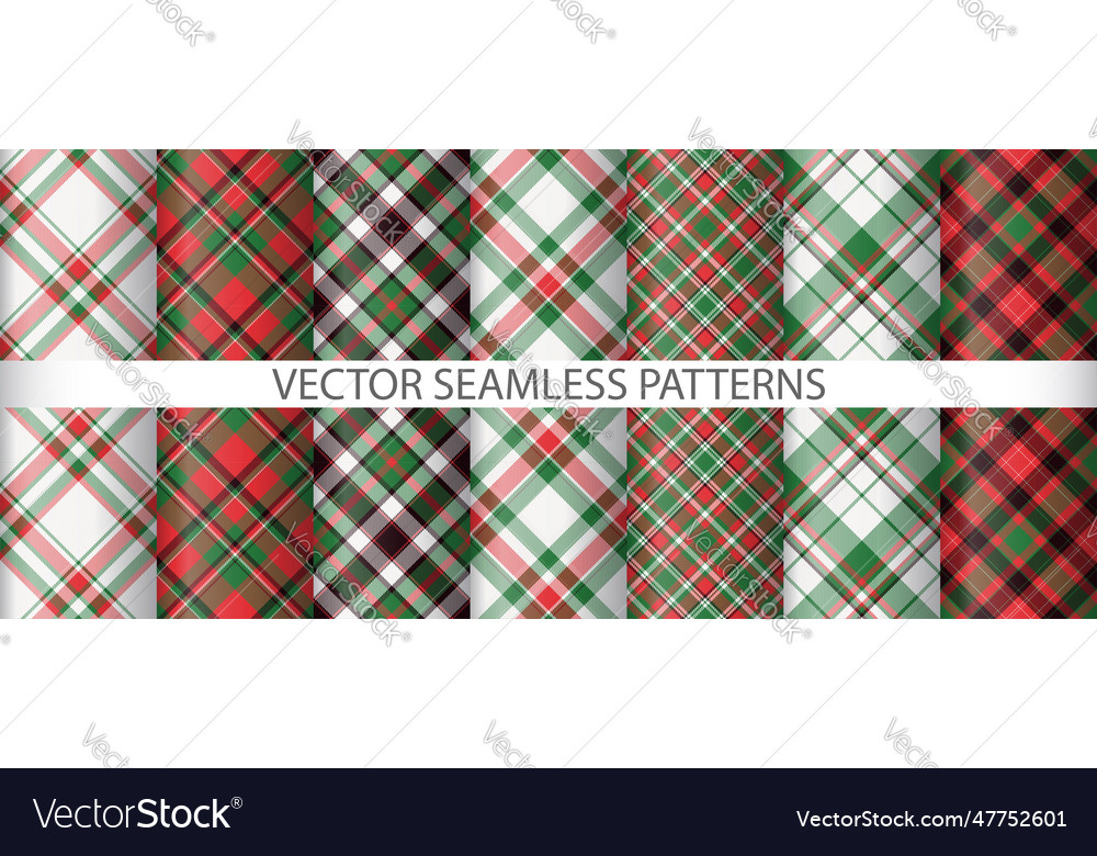 Set seamless pattern texture check background Vector Image