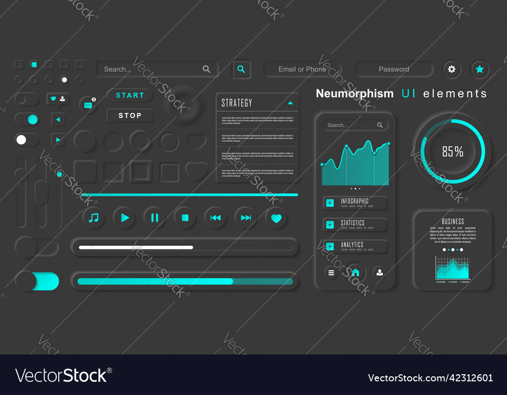 User interface elements for mobile app Royalty Free Vector