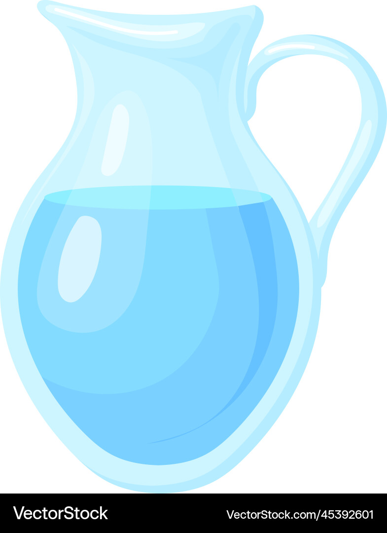 Water jug glass pitcher clear fresh drink Vector Image