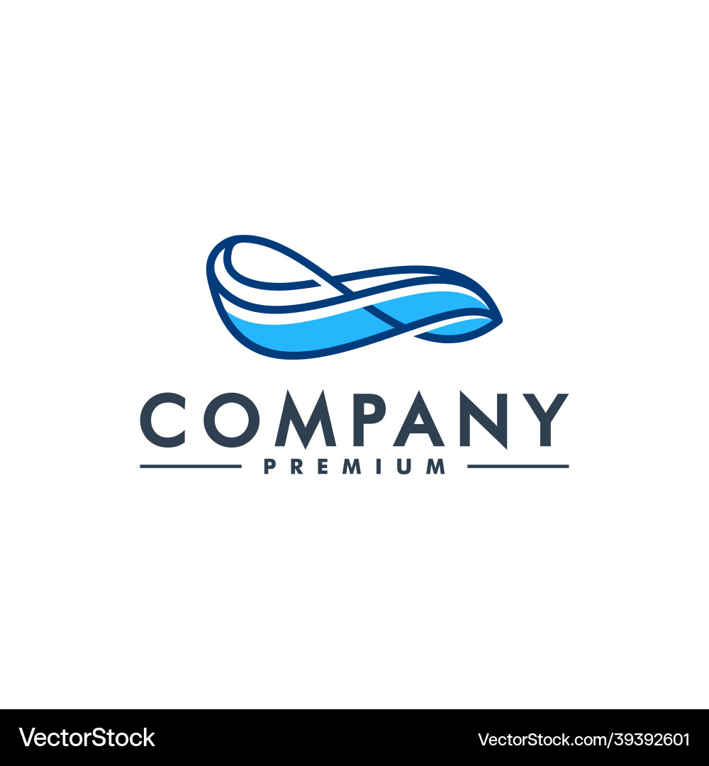 Wave logo water sea ocean flow blue icon Vector Image
