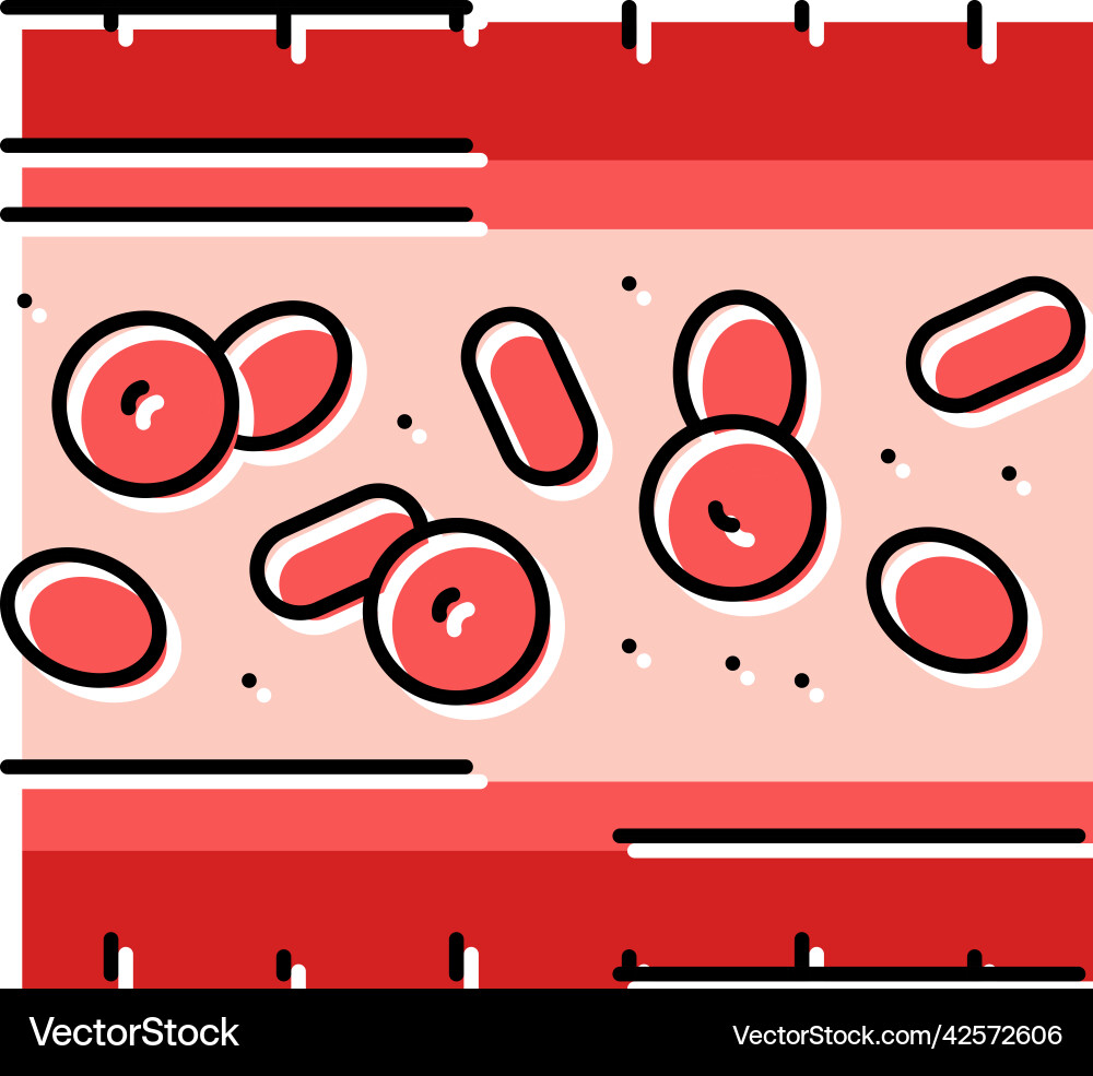 Artery vessel color icon Royalty Free Vector Image