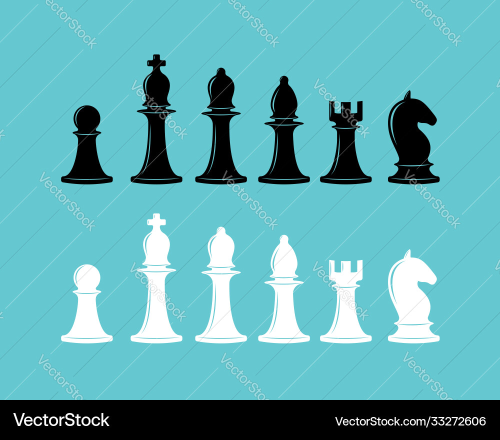 Chess icons collection design elements Royalty Free Vector