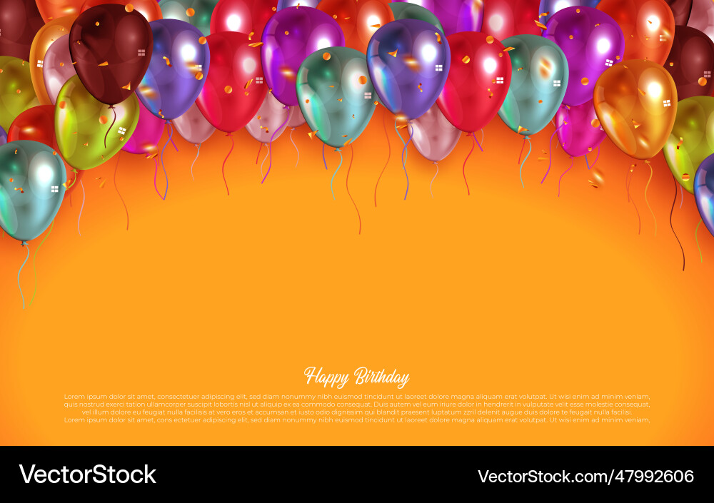 Happy birthday text greeting card design Vector Image