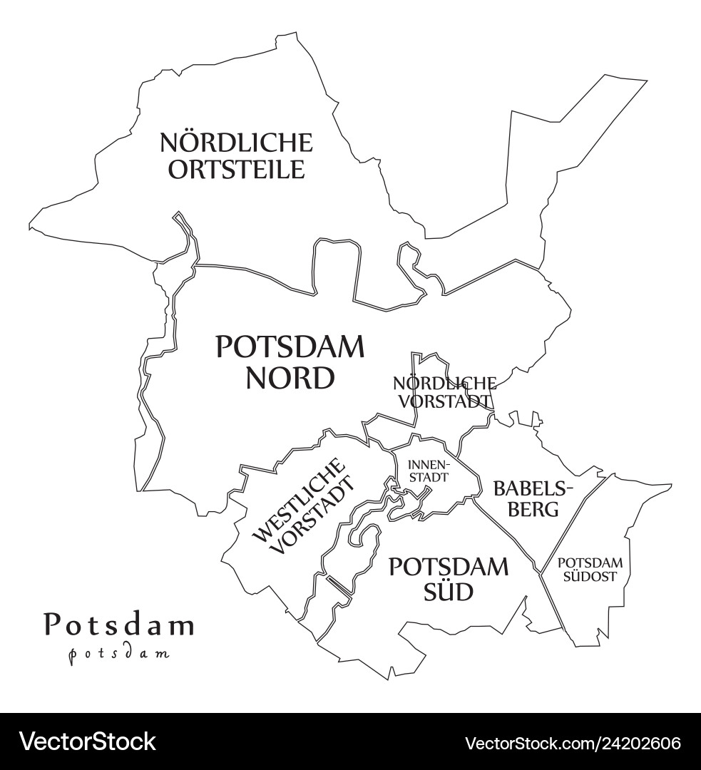 Modern city map - potsdam city germany Royalty Free Vector