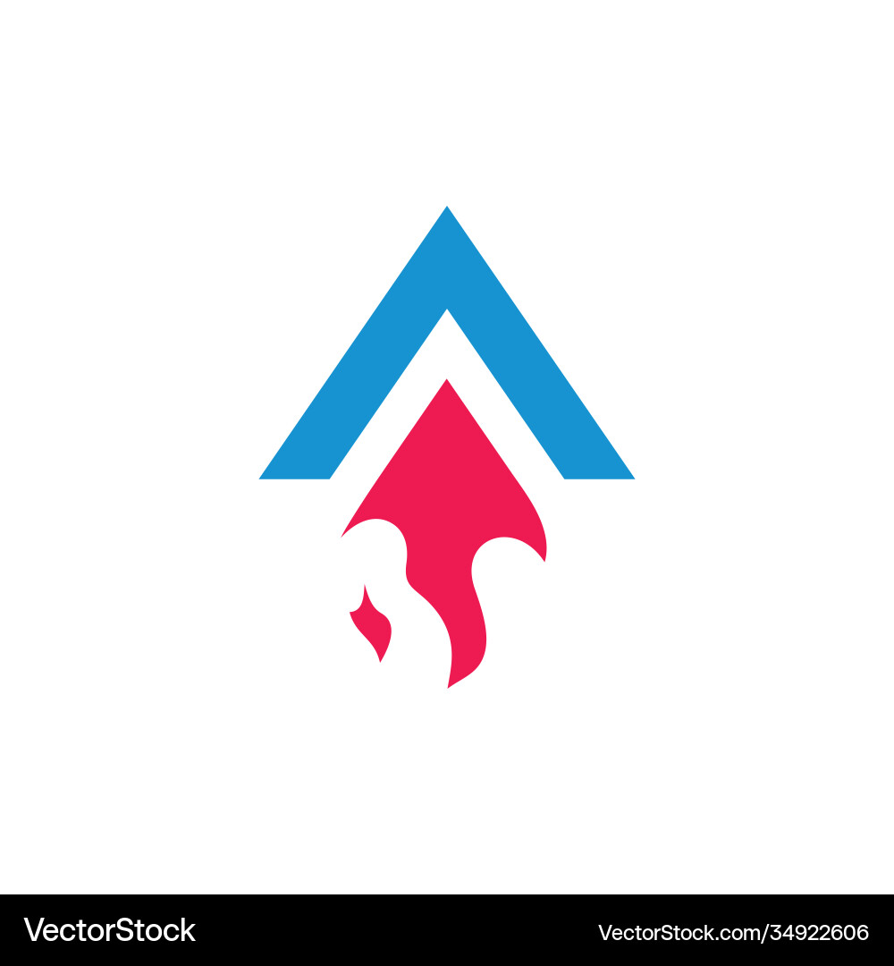 Motion arrow rocket fire symbol colorful logo Vector Image