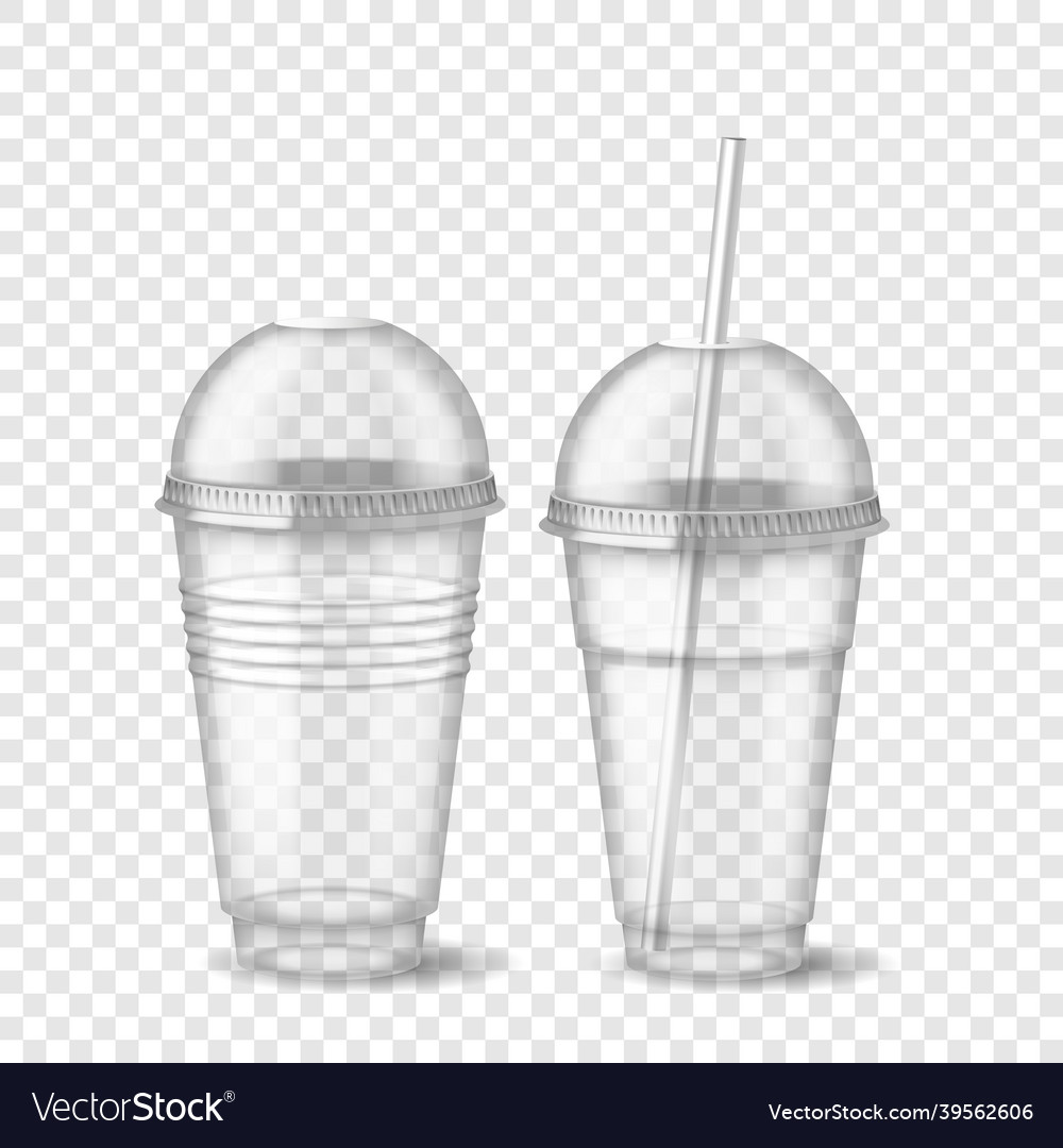 Realistic 3d empty clear plastic disposable cup Vector Image