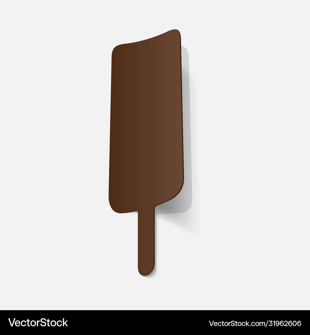 Realistic paper sticker eskimo pie Royalty Free Vector Image