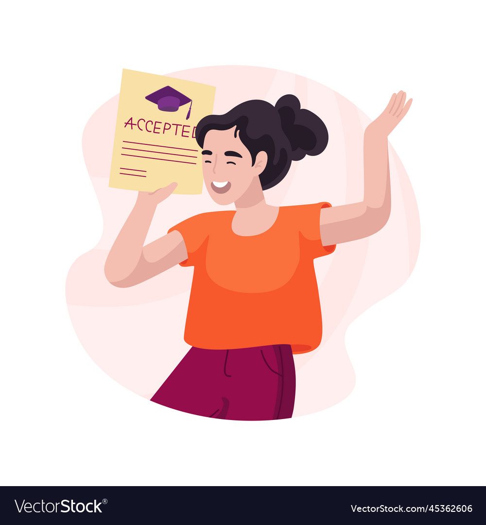 Receiving acceptance letter isolated cartoon Vector Image Receiving acceptance letter isolated cartoon Vector Image