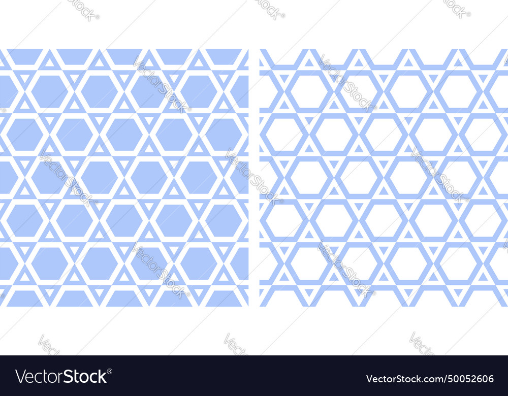 Seamless hexagons patterns set Royalty Free Vector Image