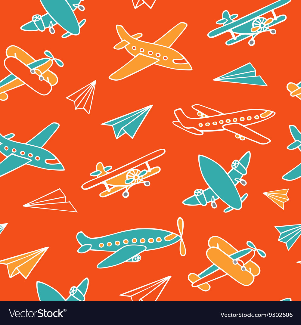 Seamless pattern of aircraft Royalty Free Vector Image