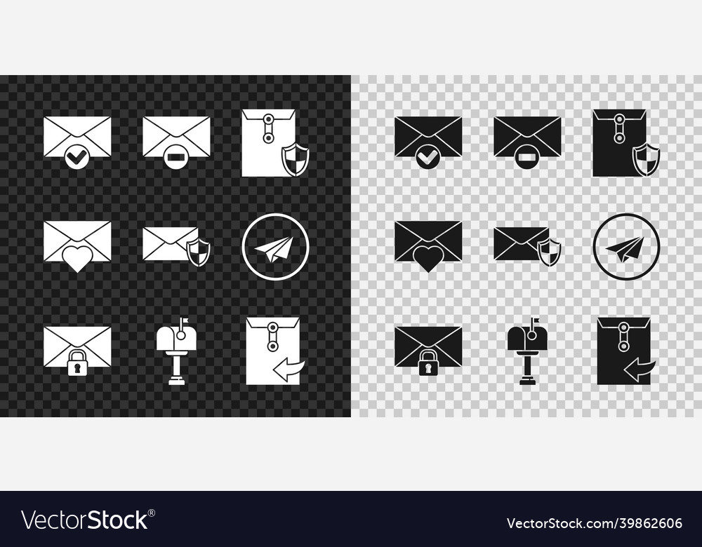 Set envelope and check mark delete envelope Vector Image