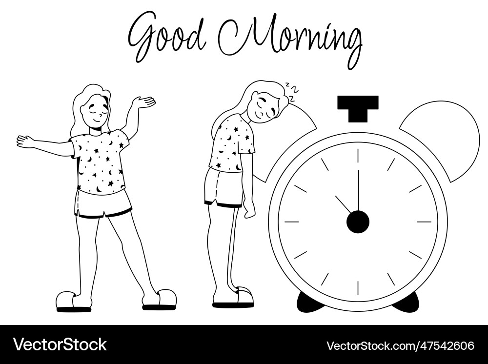 Set of line good morning Royalty Free Vector Image