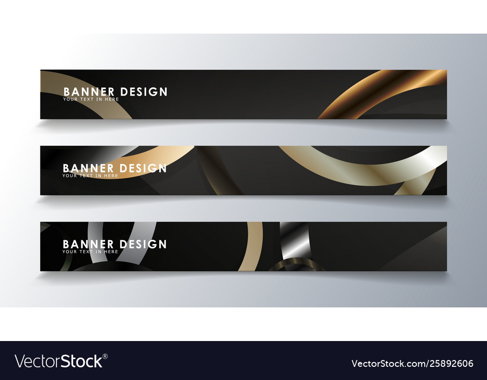 Set rectangular banner with a circle background Vector Image
